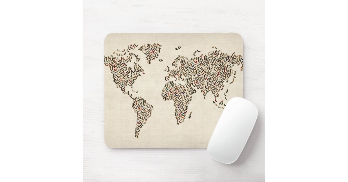 Ladies Shoes Map of the World Map Mouse Mat | Zazzle