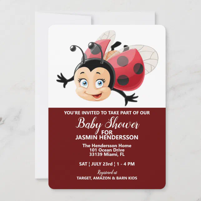 LadyBug - Baby Shower, Invitation | Zazzle