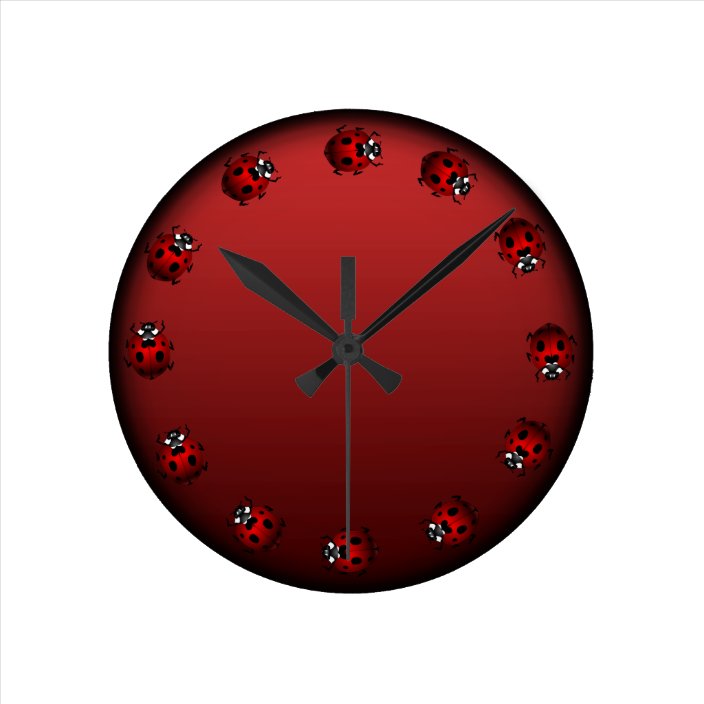 Ladybug Clock Cute Ladybug Ladybird Bug Wall Clock | Zazzle.co.uk