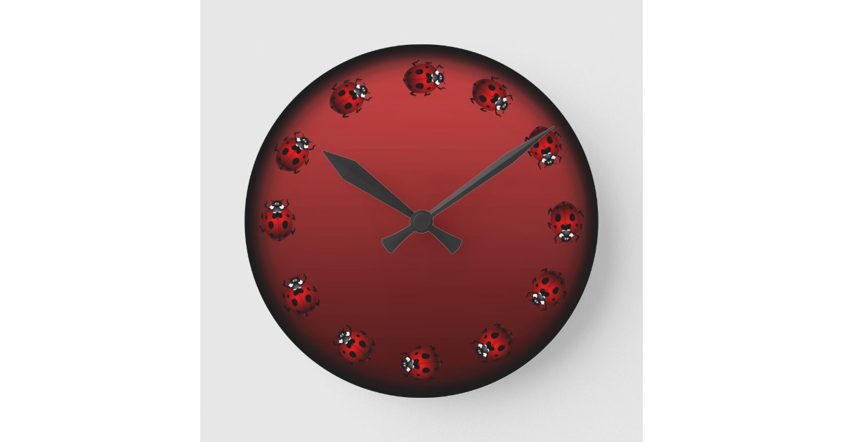 Ladybug Clock Cute Ladybug Ladybird Bug Wall Clock | Zazzle