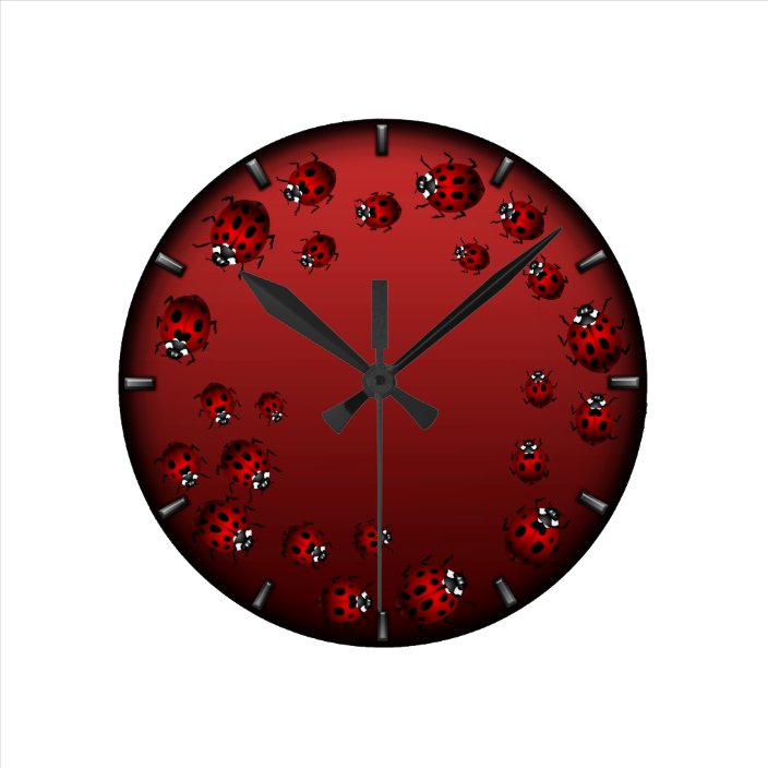 Ladybug Clock Cute Ladybug Ladybird Bug Wall Clock | Zazzle
