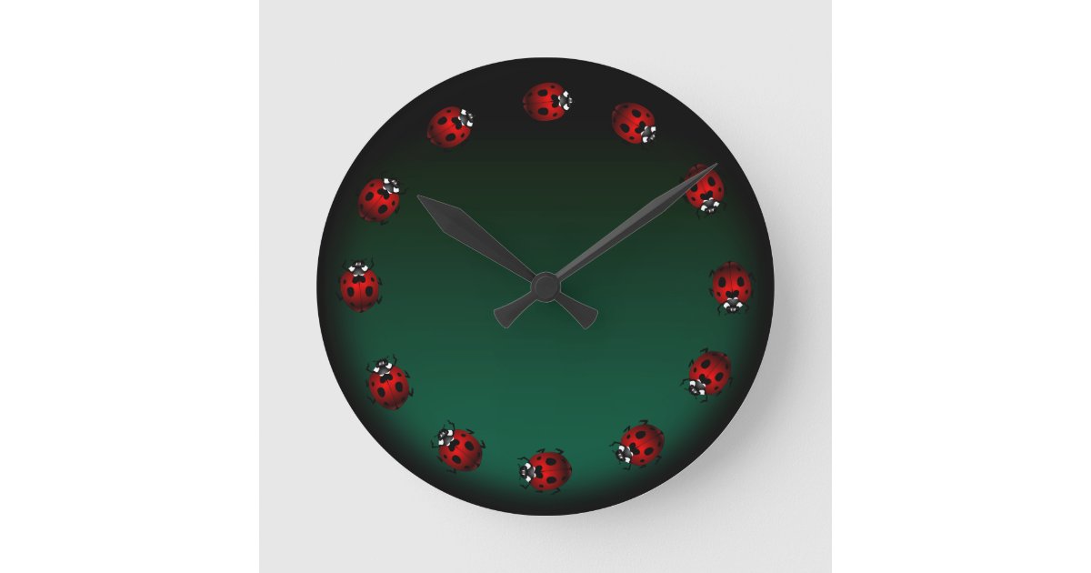 Ladybug Clock Cute Ladybug Ladybird Bug Wall Clock | Zazzle