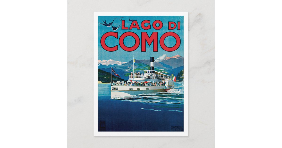 Lago Di Como Italy Vintage Travel Postcard | Zazzle