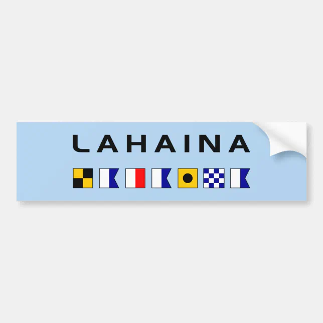 Lahaina Maui Nautical Maritime Signal Flags Bumper Sticker | Zazzle