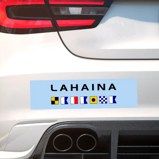 Lahaina Maui Nautical Maritime Signal Flags Bumper Sticker | Zazzle