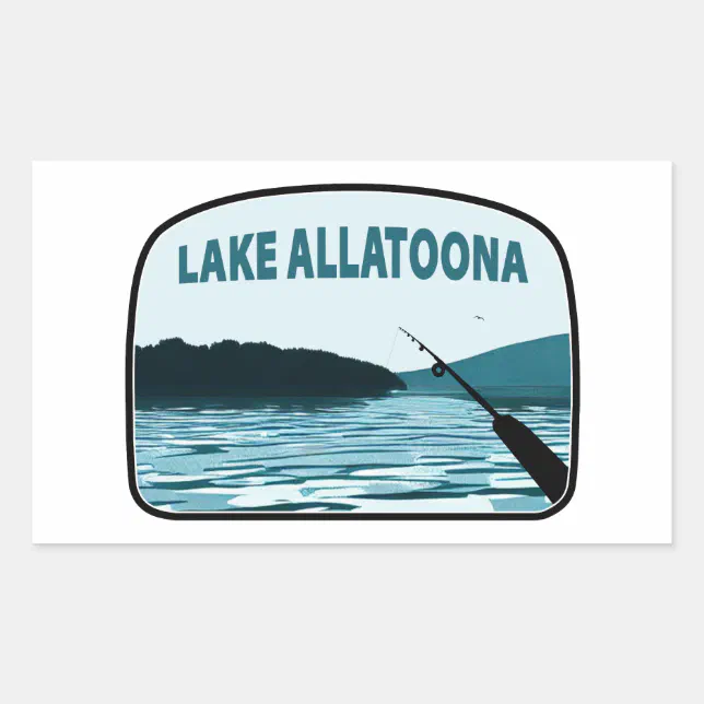 Lake Allatoona Georgia Fishing Rod Rectangular Sticker | Zazzle