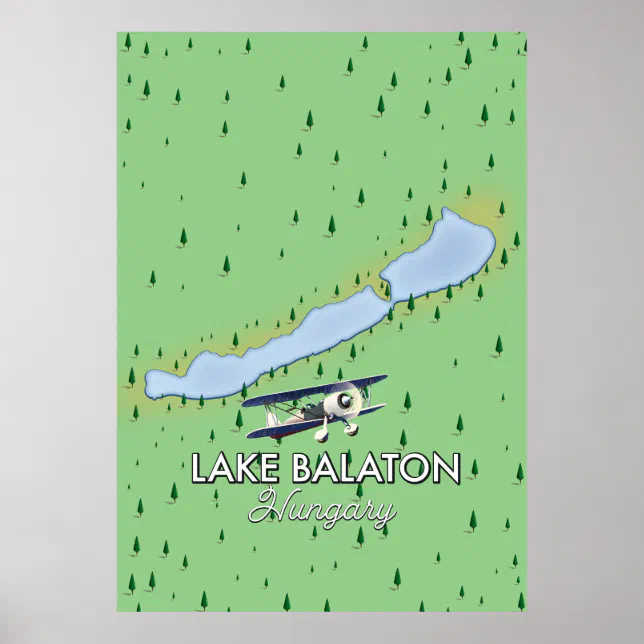 Lake Balaton Hungary map Poster | Zazzle
