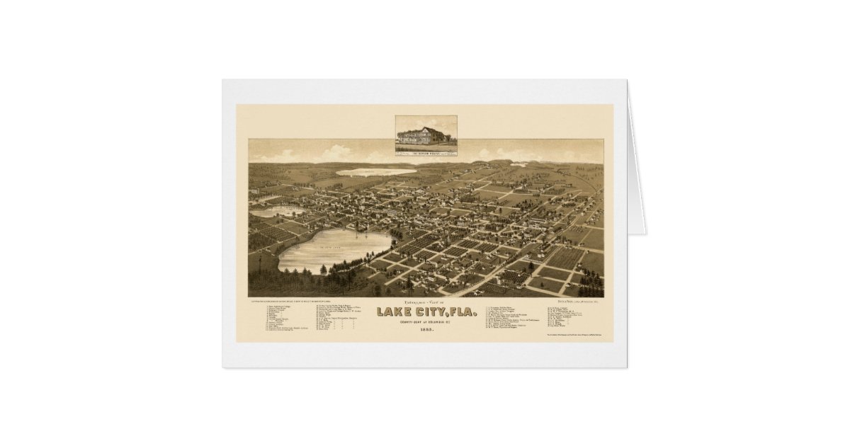 Lake City, FL Panoramic Map - 1885 | Zazzle