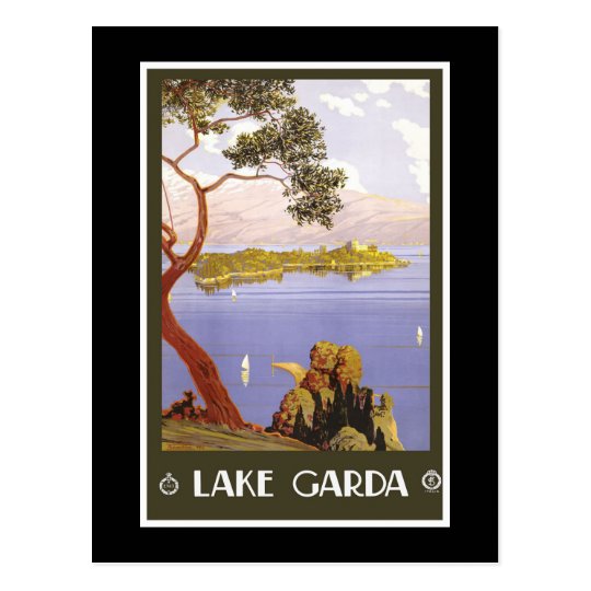 "Lake Garda" Vintage Italian Travel Poster Postcard | Zazzle.co.uk