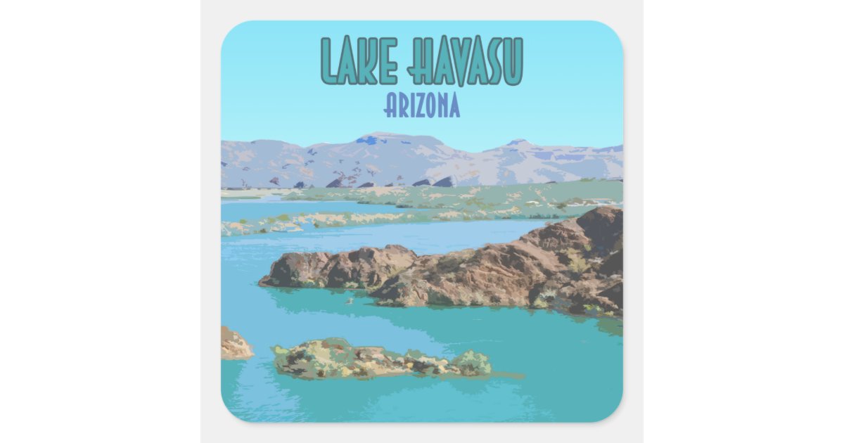 Lake Havasu Arizona Vintage Square Sticker | Zazzle