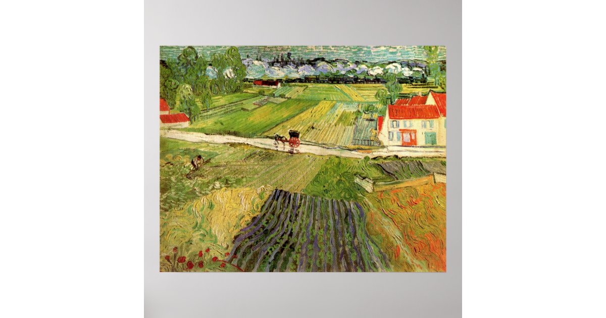 Landscape, Carriage and Train by Vincent van Gogh Poster | Zazzle