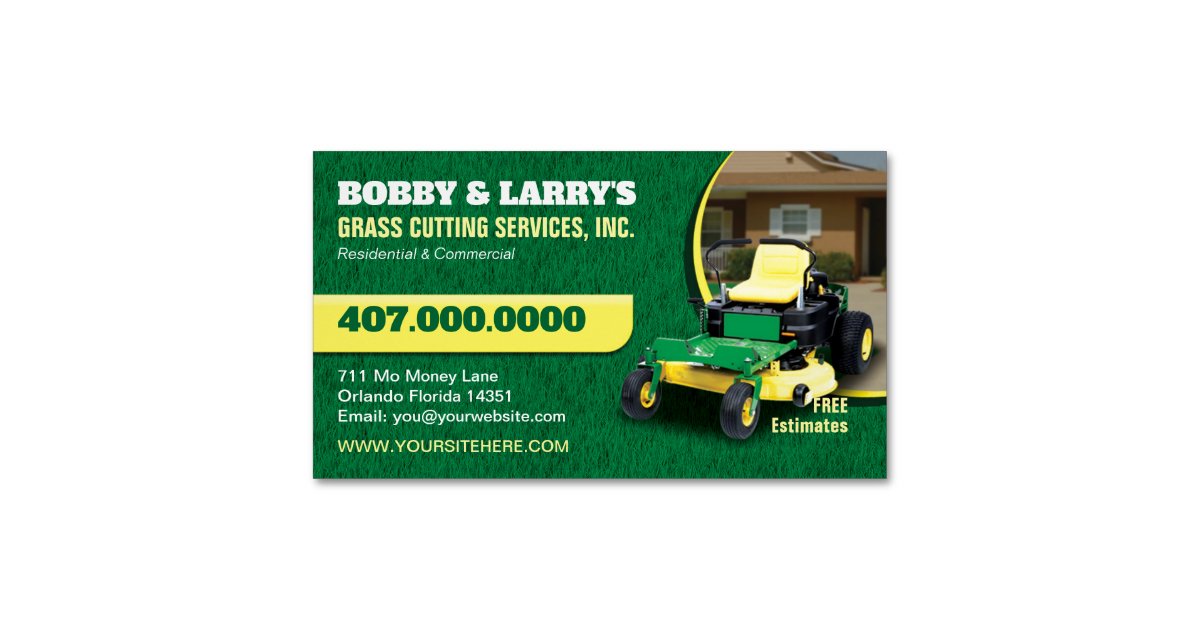 Landscaping Lawn Care Grass Cutting Business Card | Zazzle