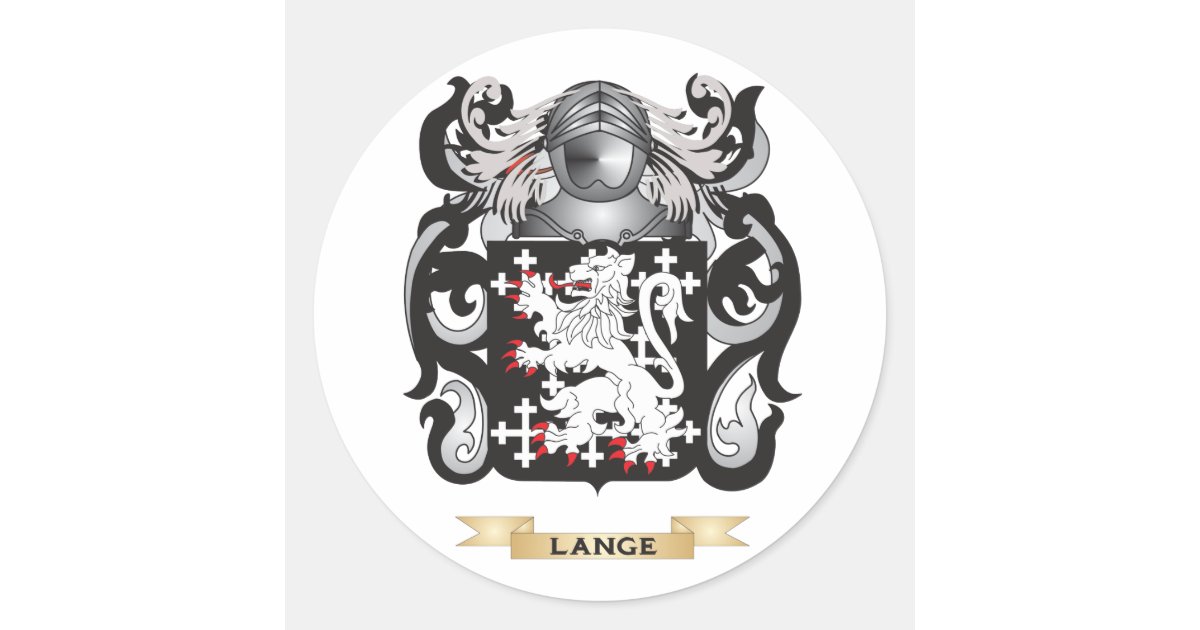 Lange Coat of Arms (Family Crest) Classic Round Sticker | Zazzle