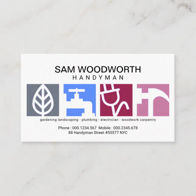 Large Creative Modern Handyman Signage Logo Business Card | Zazzle