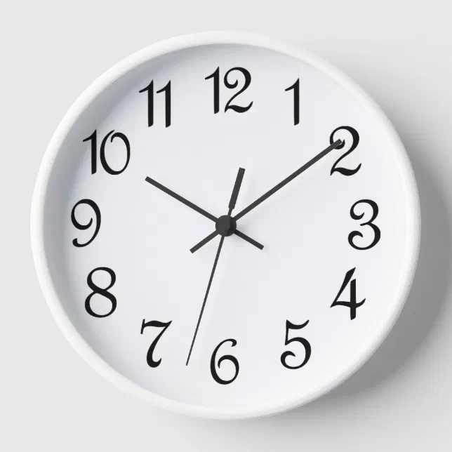 Large Easy To Read Clock Face Numbers Wall Clock | Zazzle