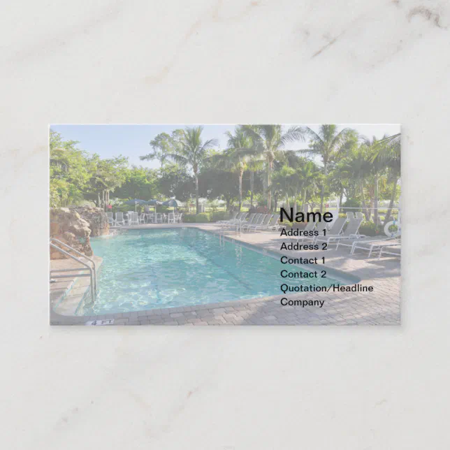 large inground swimming pool business card | Zazzle