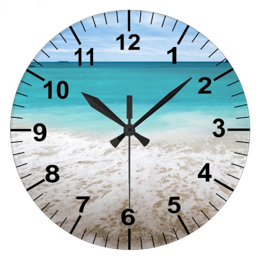 Large Ocean And Beach Theme Wall Clock | Zazzle.co.uk