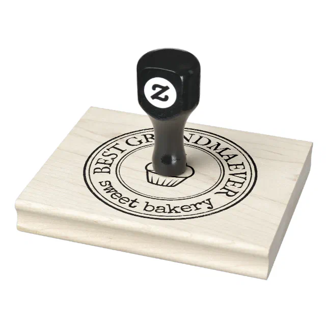 Large Personalised Homemade Logo Borders Custom Rubber Stamp | Zazzle