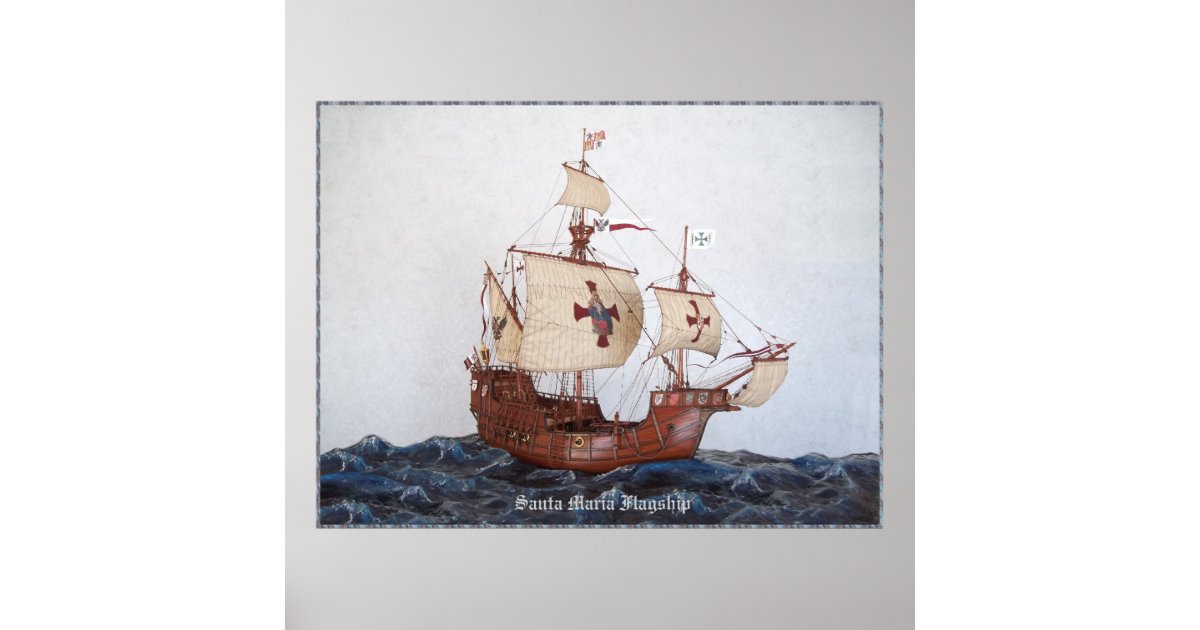 Large Santa Maria Flagship Poster | Zazzle