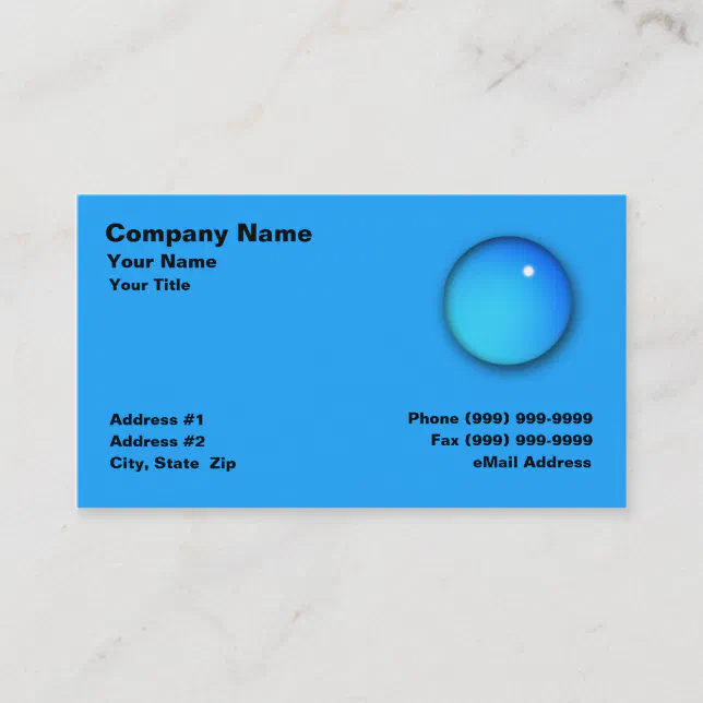 Large Water Drop Business Card | Zazzle