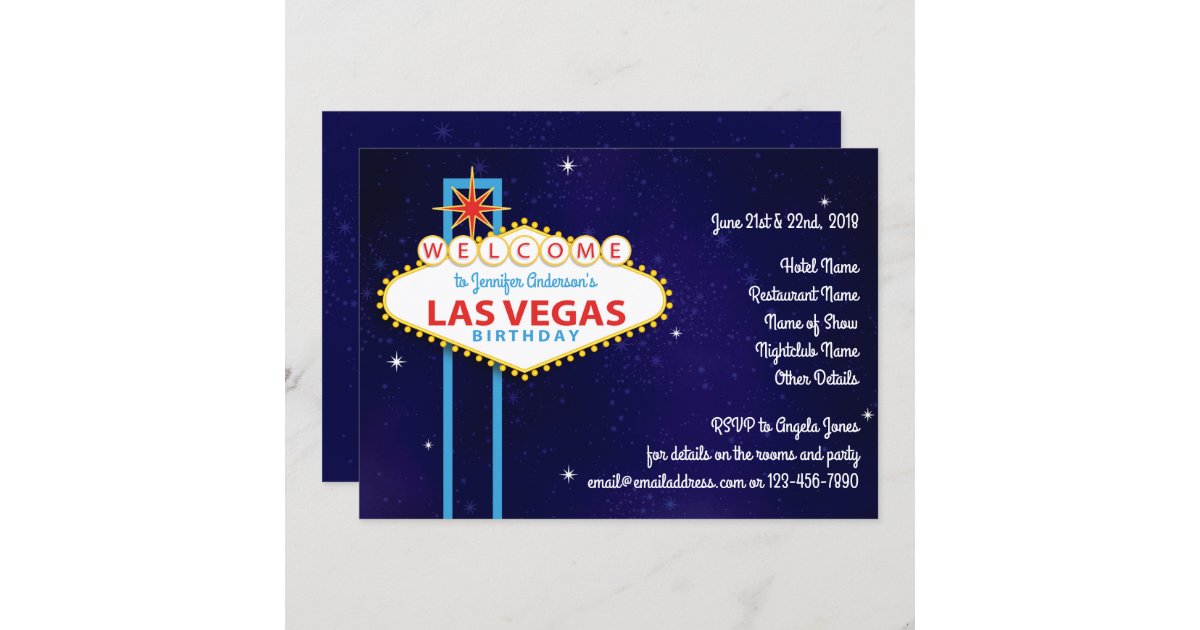 Las Vegas Sign Birthday Party Invitation | Zazzle