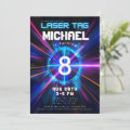 Laser Tag Blue Boy Birthday Party Invitation | Zazzle