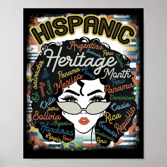 Latina Woman Art Hispanic Heritage Month Latin Poster | Zazzle