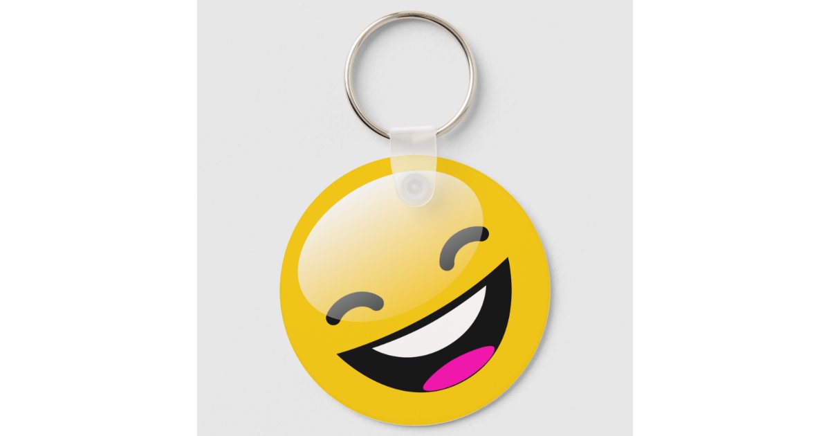 LAUGHING FACE KEY RING | Zazzle