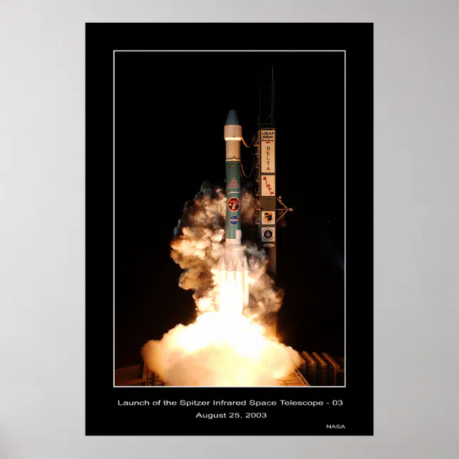 Launch of the Spitzer Infrared Space Telescope Poster | Zazzle