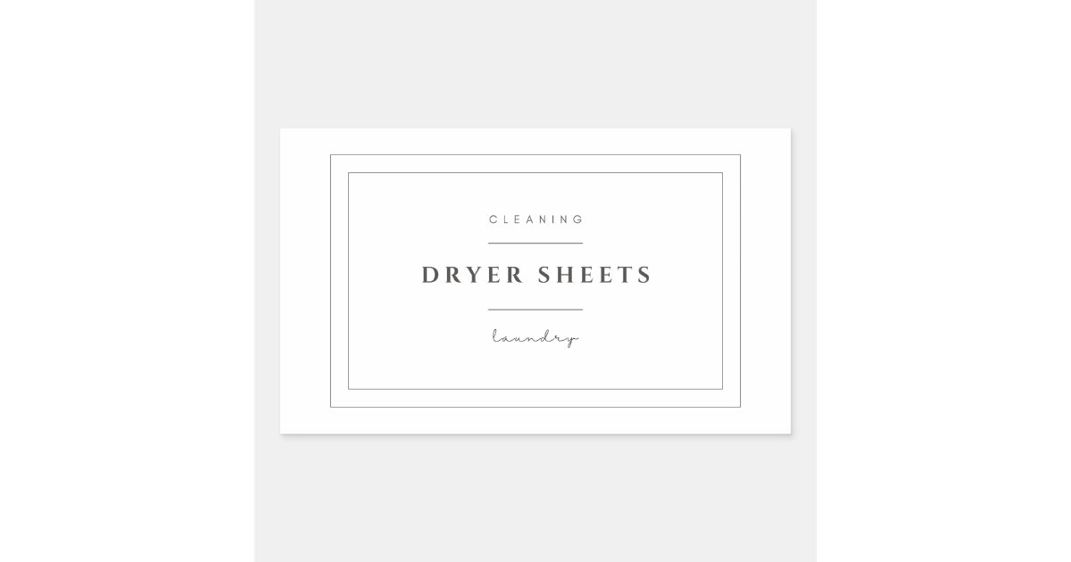 Laundry Dryer Sheets Label Stickers | Zazzle