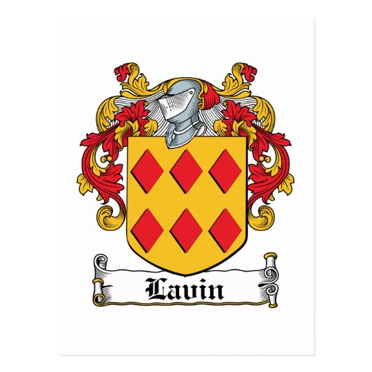 Lavin Family Crest Postcard | Zazzle.co.uk