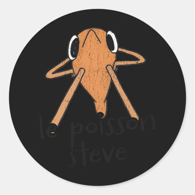 Le Poisson Steve Cute Meme Classic Round Sticker | Zazzle