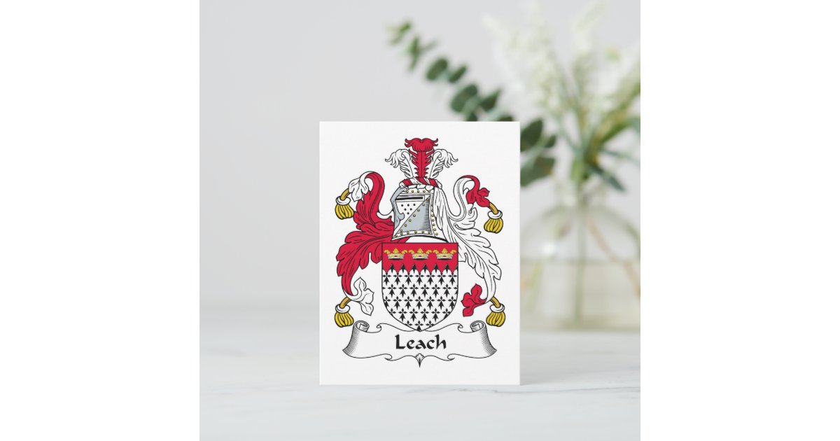 Leach Family Crest Postcard | Zazzle