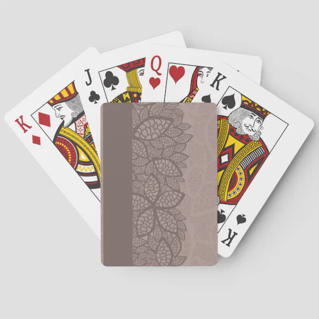 Leaf pattern border and background playing cards | Zazzle