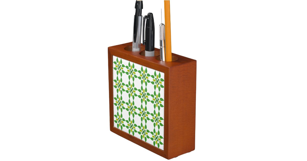 Leaf Pattern, Pattern Of Leaves, Green Leaves Desk Organiser | Zazzle