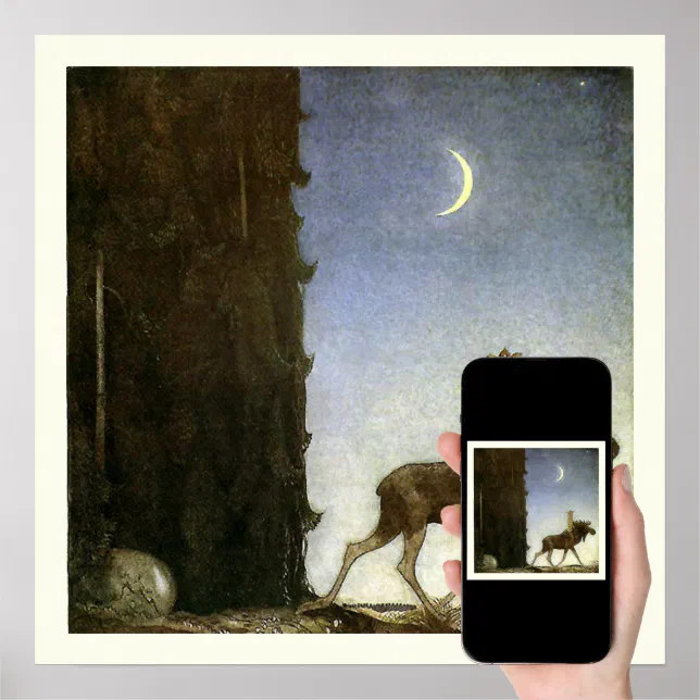 Leap the Elk and Princess Tuvstarr by John Bauer Poster | Zazzle