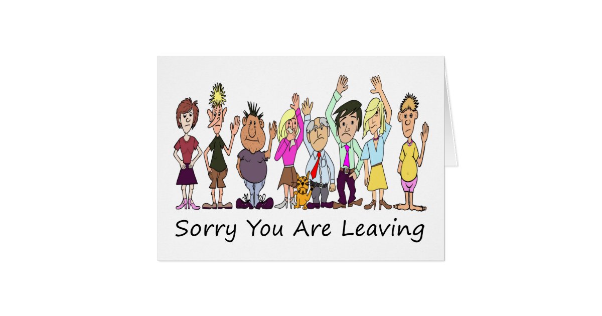 Leaving Cartoon Caricatures of Colleagues Waving | Zazzle