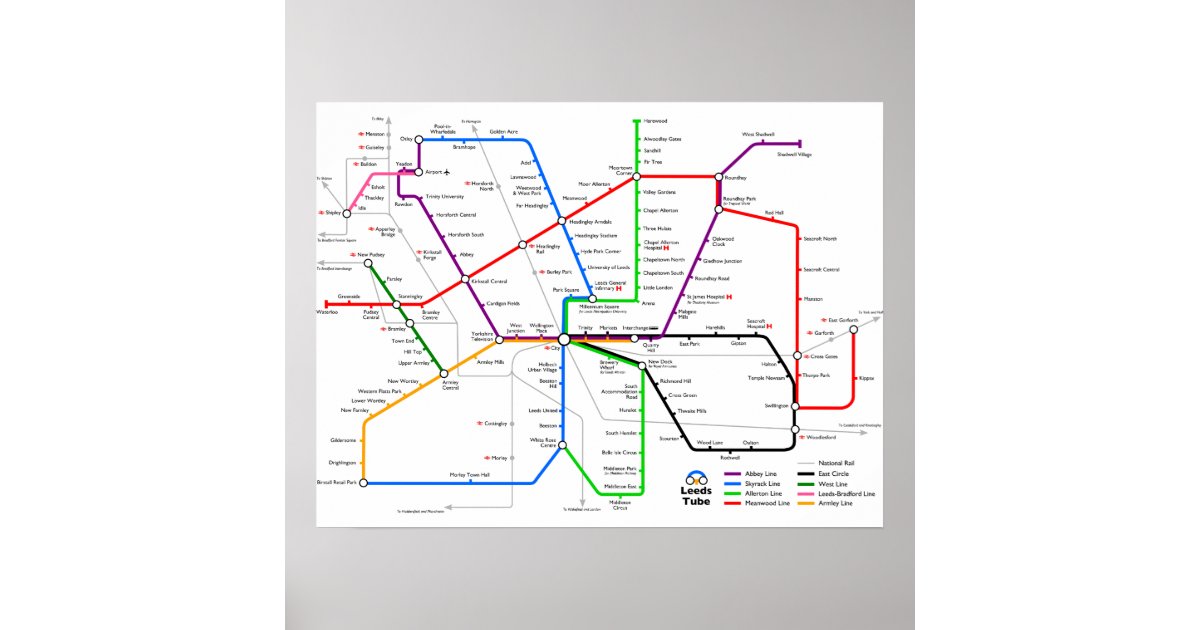 Leeds Tube Poster | Zazzle