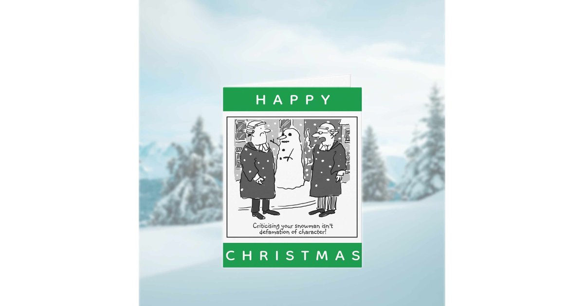 Legal Lawyers And a Snowman Happy Christmas Card | Zazzle