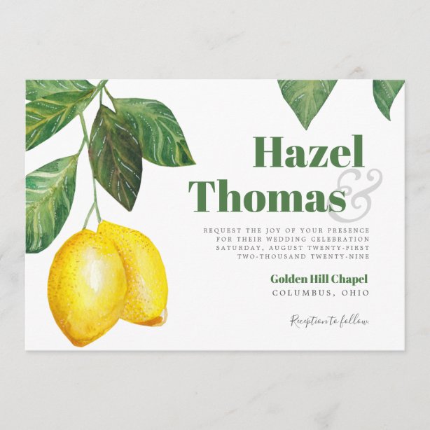 Lemon Wedding Invitations | Zazzle.co.uk