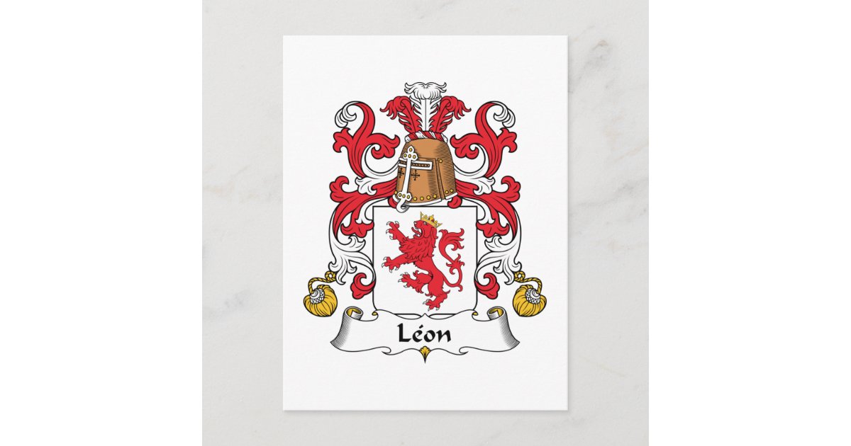 Leon Family Crest Postcard | Zazzle