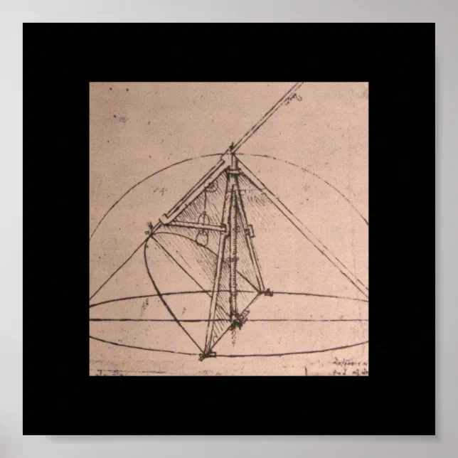 Leonardo da Vinci, design for a parabolic compass Poster | Zazzle