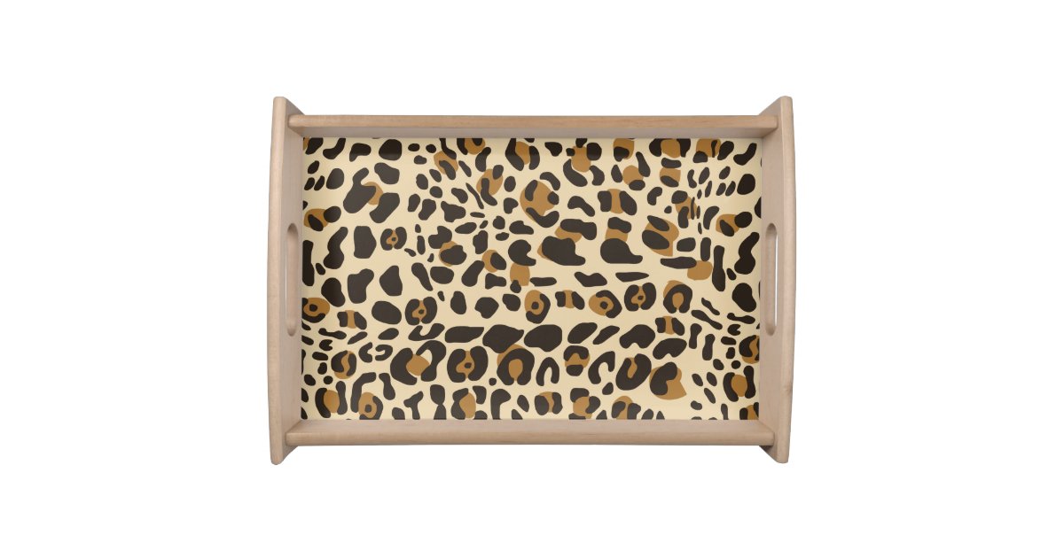 Leopard Jaguar Animal Print Pattern Serving Tray | Zazzle
