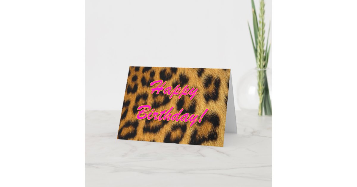 Leopard Print Birthday Card | Zazzle