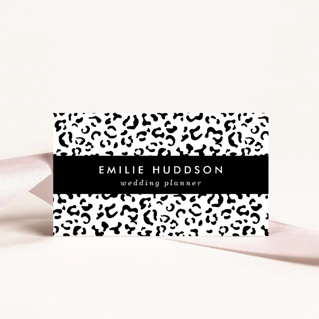 Leopard Print, Leopard Spots, Black And White Business Card | Zazzle