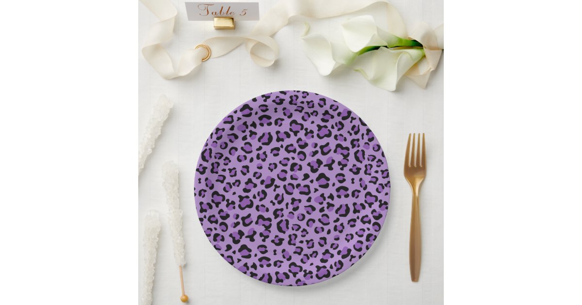 Leopard Print, Leopard Spots, Purple Leopard Paper Plate | Zazzle