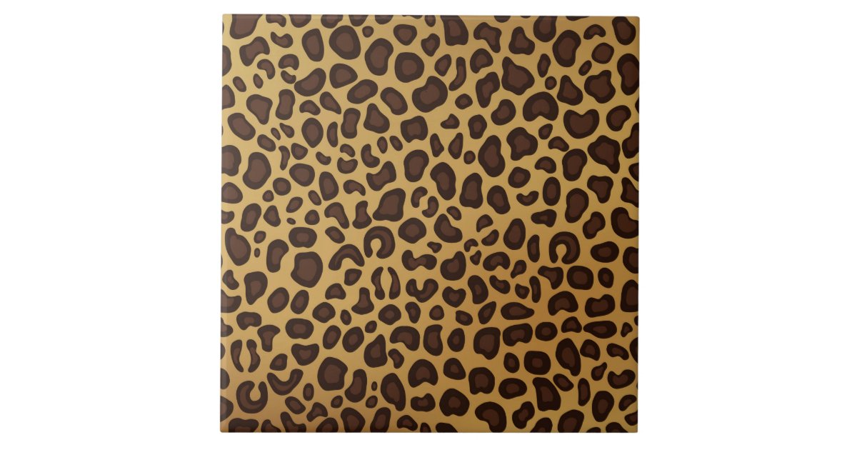 Leopard print pattern tile | Zazzle