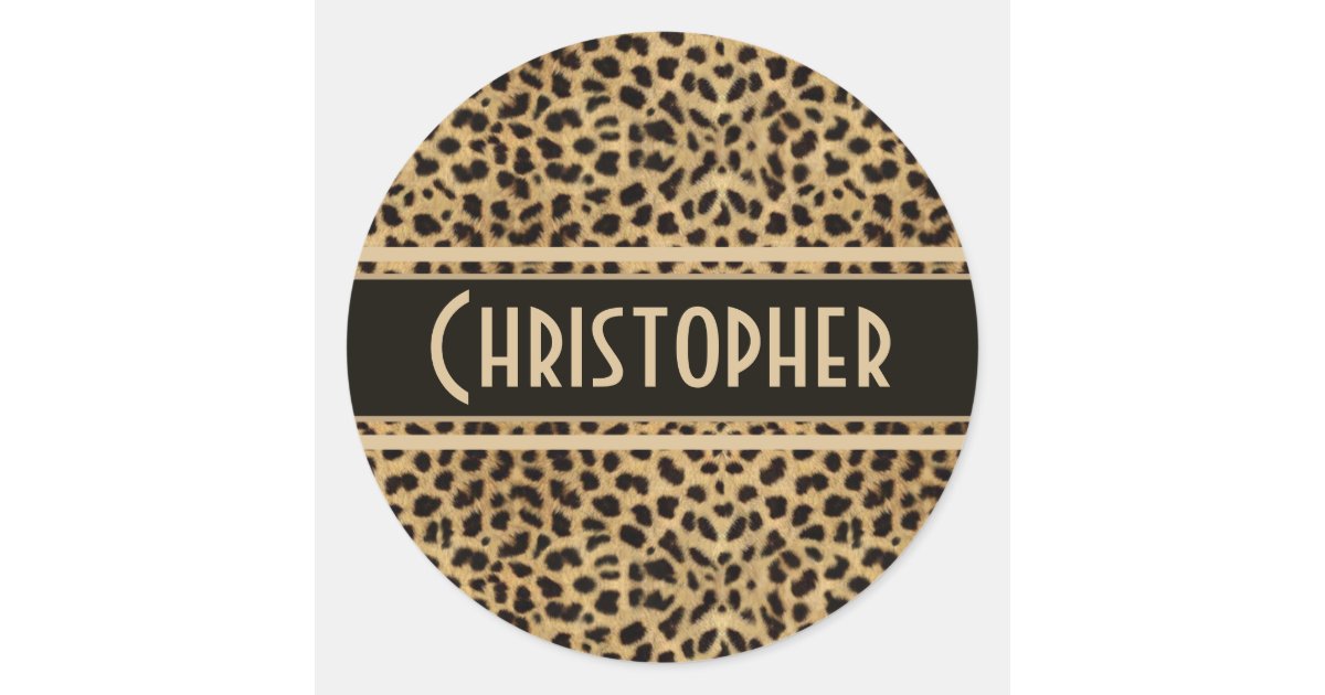 Leopard Spots Pattern Classic Round Sticker | Zazzle
