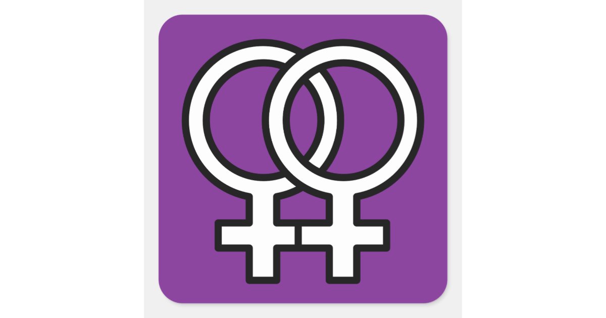 Lesbian Pride Double Venus Symbol Sticker | Zazzle