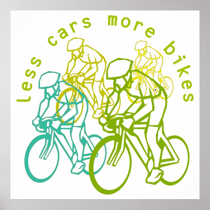Less cars more bikes poster | Zazzle.co.uk